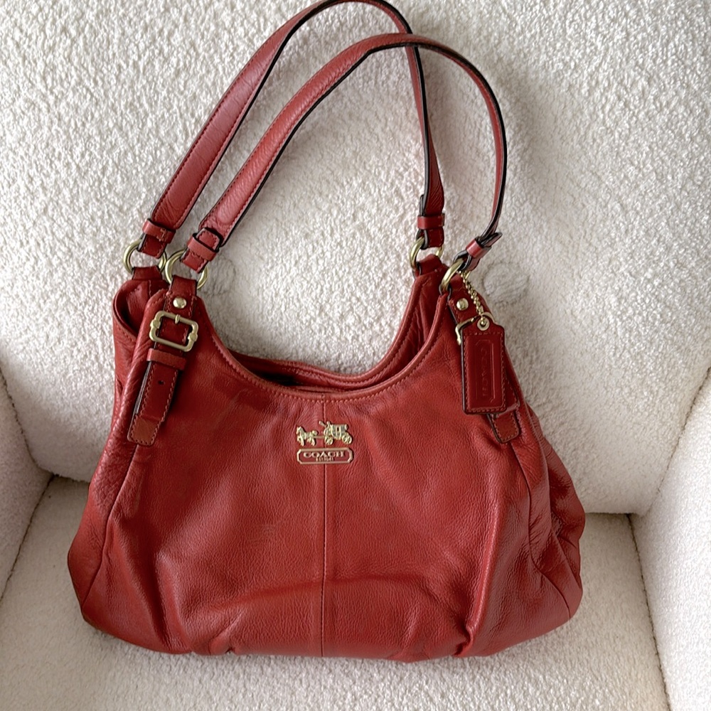 Coach Madison Maggie Terracotta Orange Leather Hobo B… - Gem